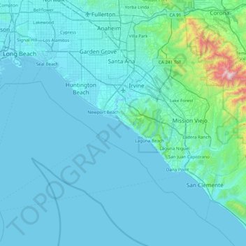 Topografische kaart Arch Rock, hoogte, reliëf