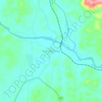 Topografische kaart Bukit Betong, hoogte, reliëf