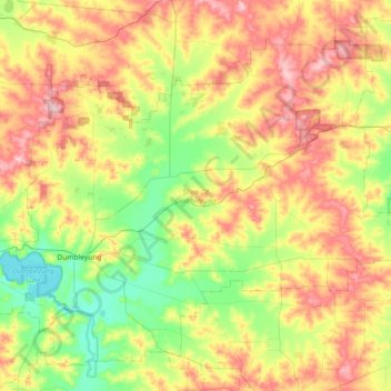 Topografische kaart Shire Of Dumbleyung, hoogte, reliëf
